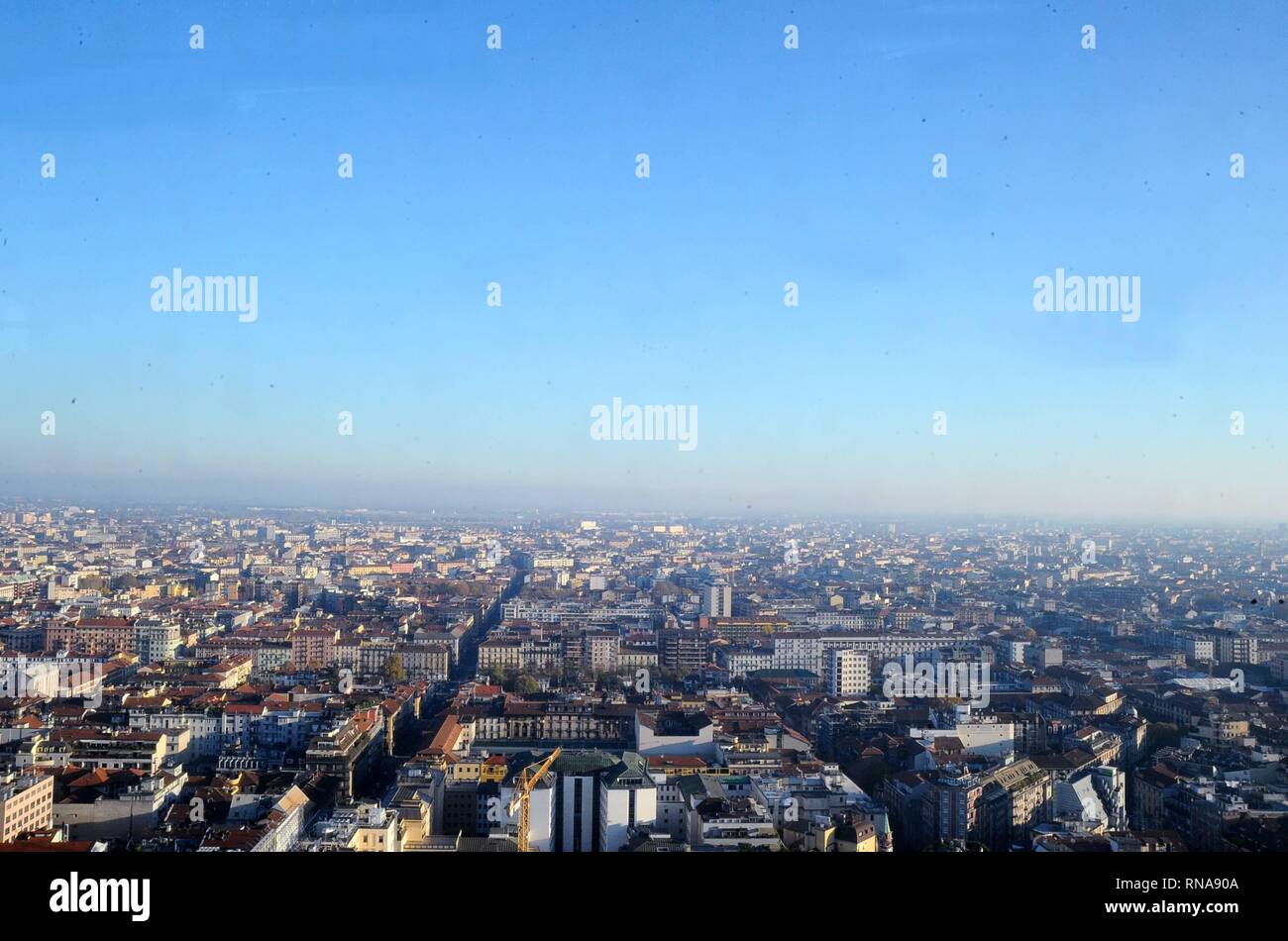 Smog - Pollution on Milan, panoramic photos of ciitta 'view from ...