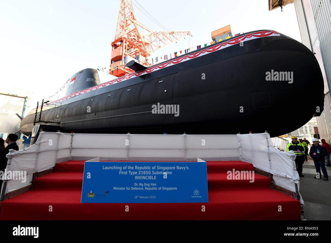 Kiel, Germany. 18th Feb, 2019. The "Invincible", the new type 218SG ...