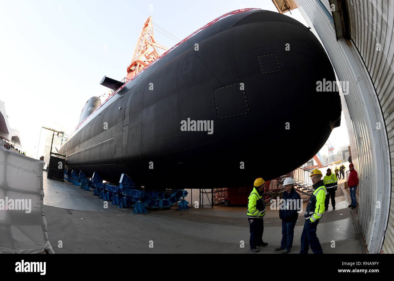 Kiel, Germany. 18th Feb, 2019. The "Invincible", the new type 218SG ...