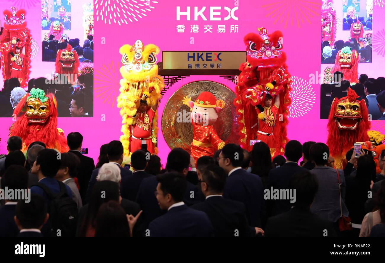 Beijing, China. 8th Feb, 2019. A ceremony is held by the Hong Kong ...