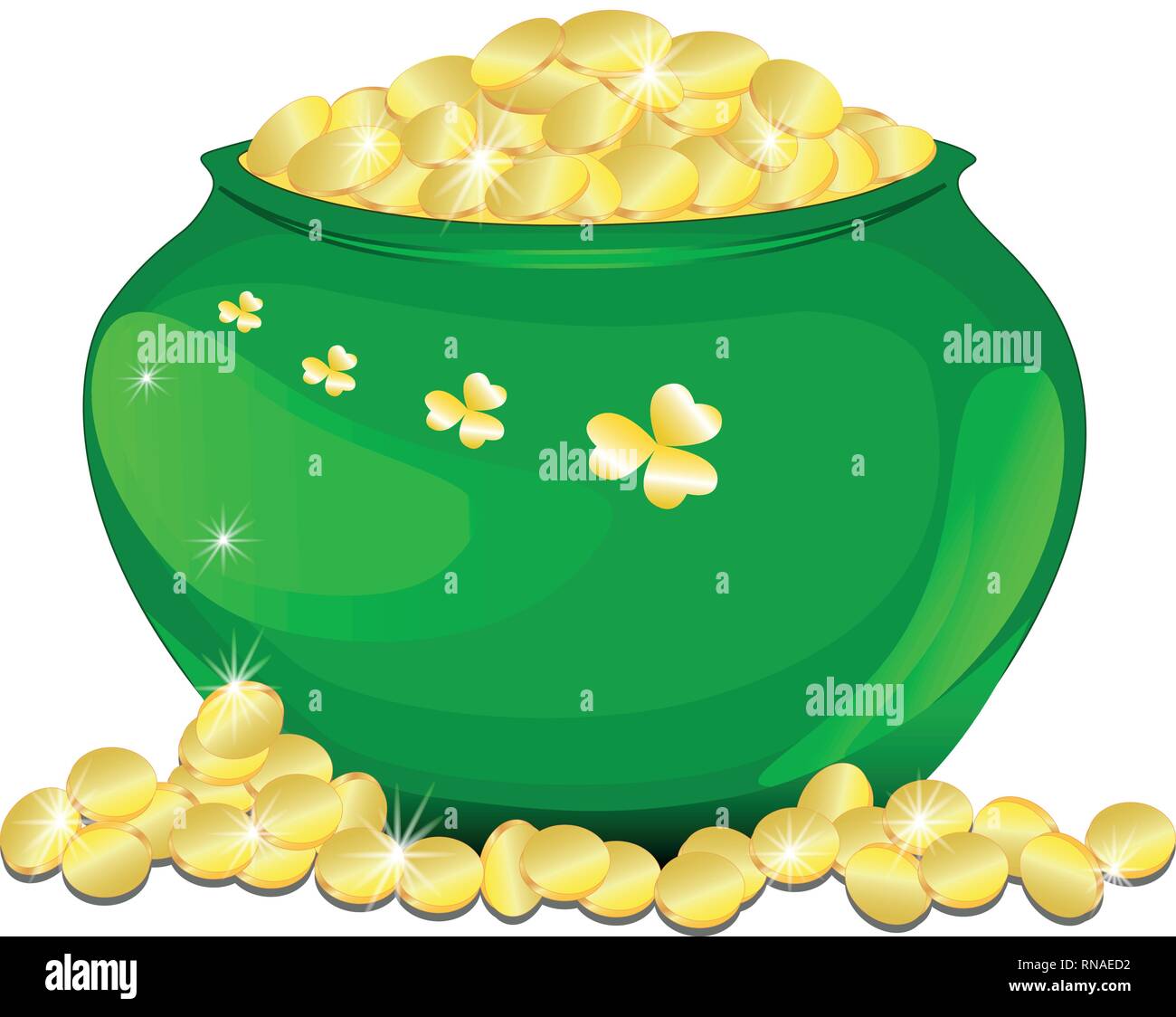Ceramic pot of gold coins Stock Vector Images - Alamy