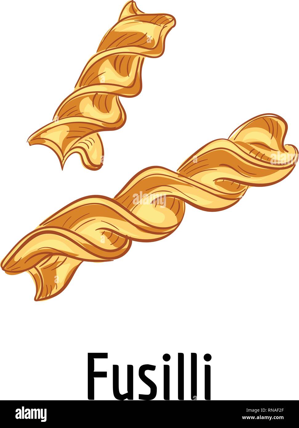 Fusilli icon. Cartoon of fusilli vector icon for web design isolated on ...