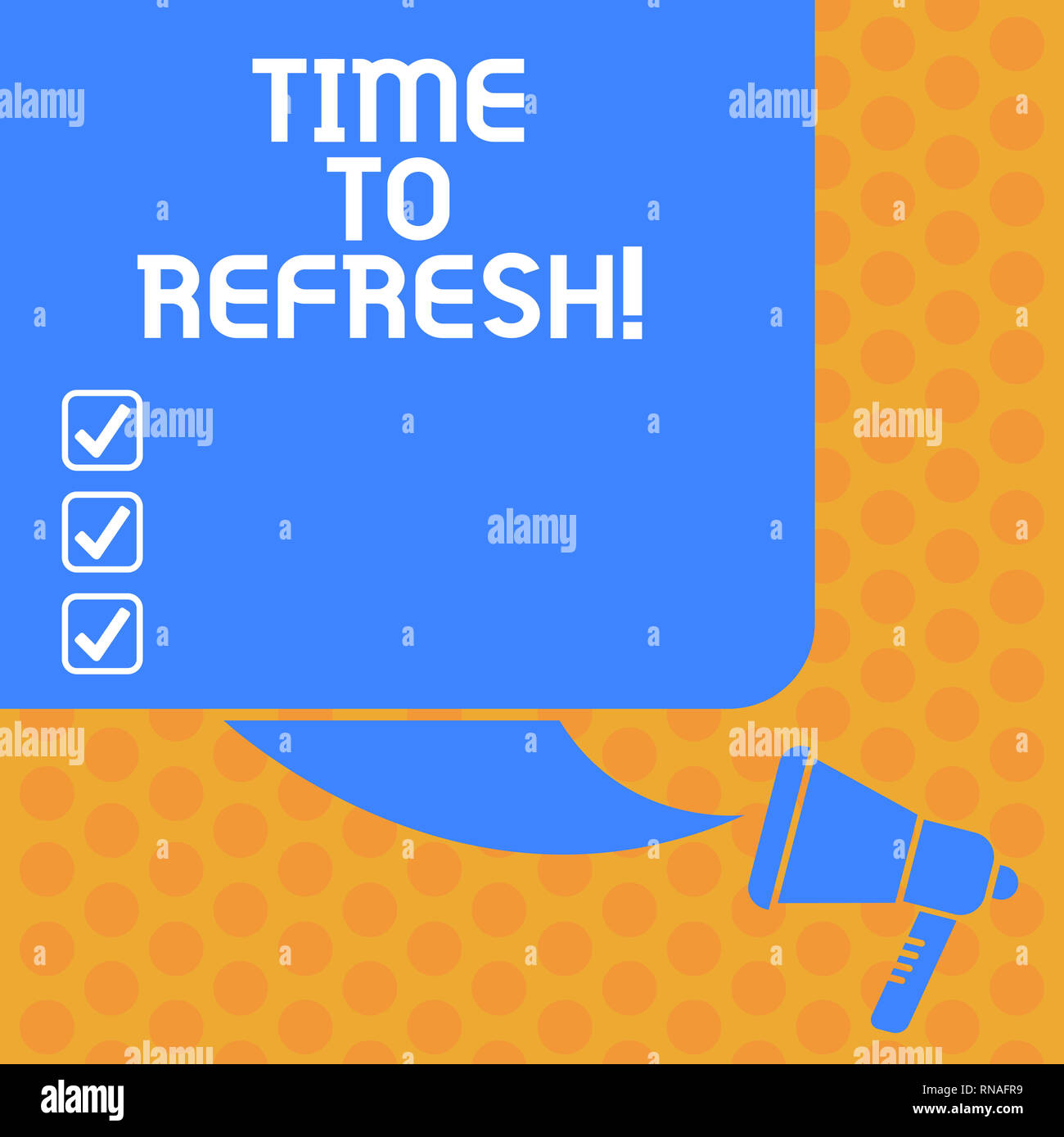 Writing note showing Time To Refresh. Business photo showcasing Right ...