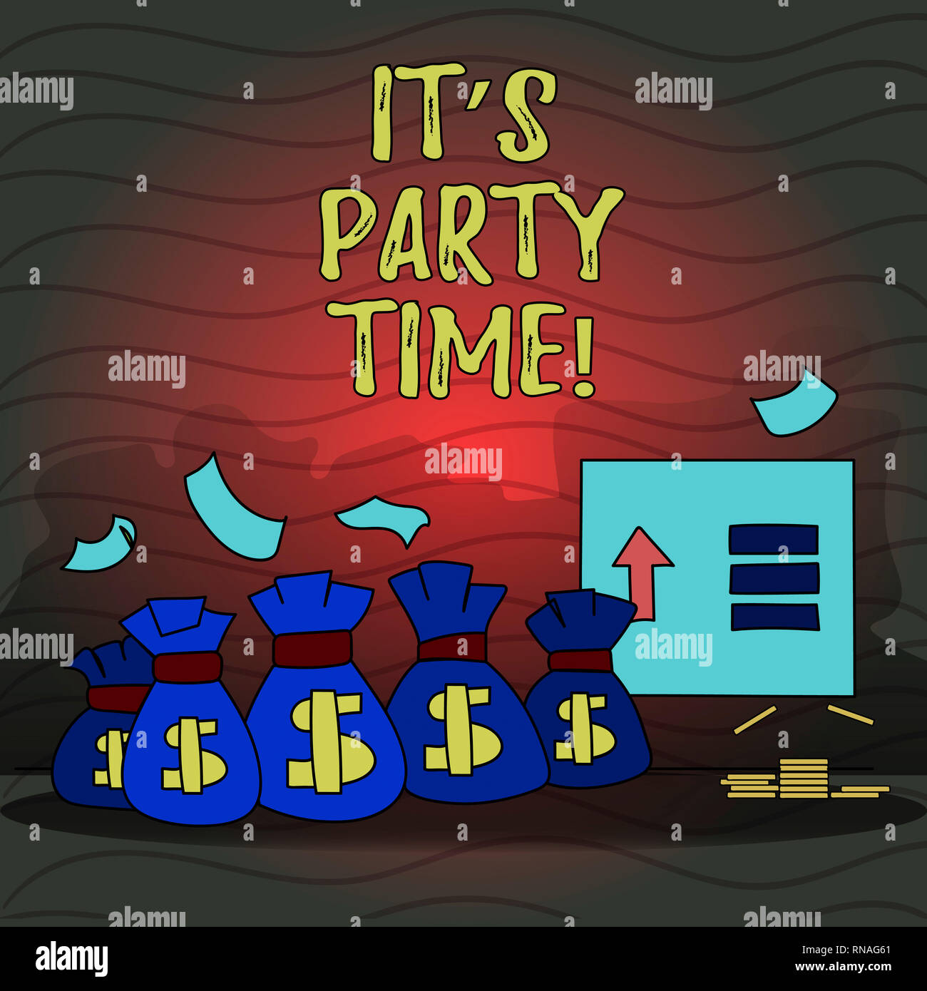Text sign showing It S Party Time. Conceptual photo Right moment to ...