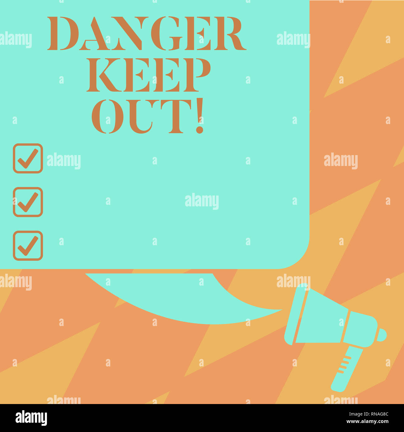 Text sign showing Danger Keep Out. Conceptual photo Warning be alert ...