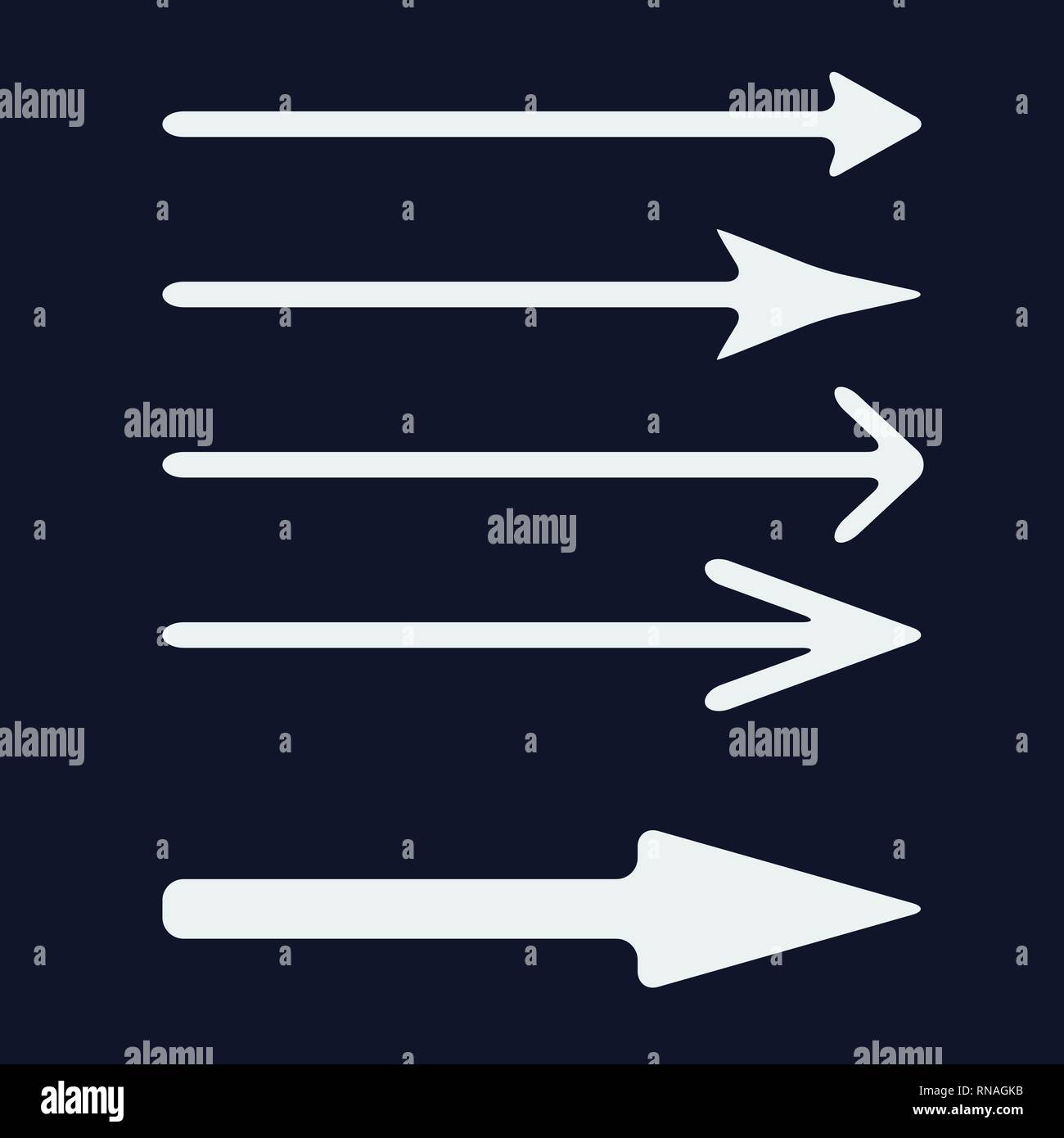 Set of white vector arrows icon. Vector illustration Stock Vector Image ...
