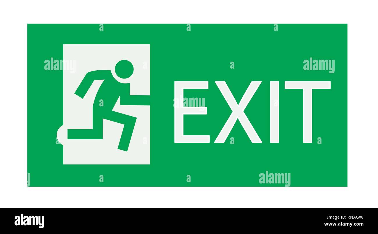 Fire exit right sign Cut Out Stock Images & Pictures - Alamy