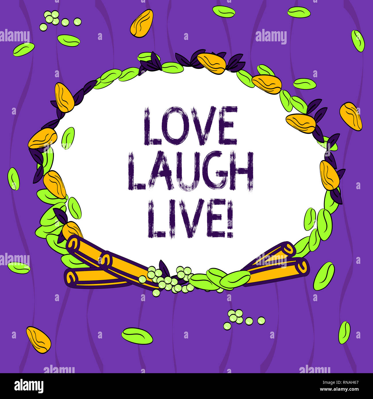Conceptual hand writing showing Love Laugh Live. Business photo ...