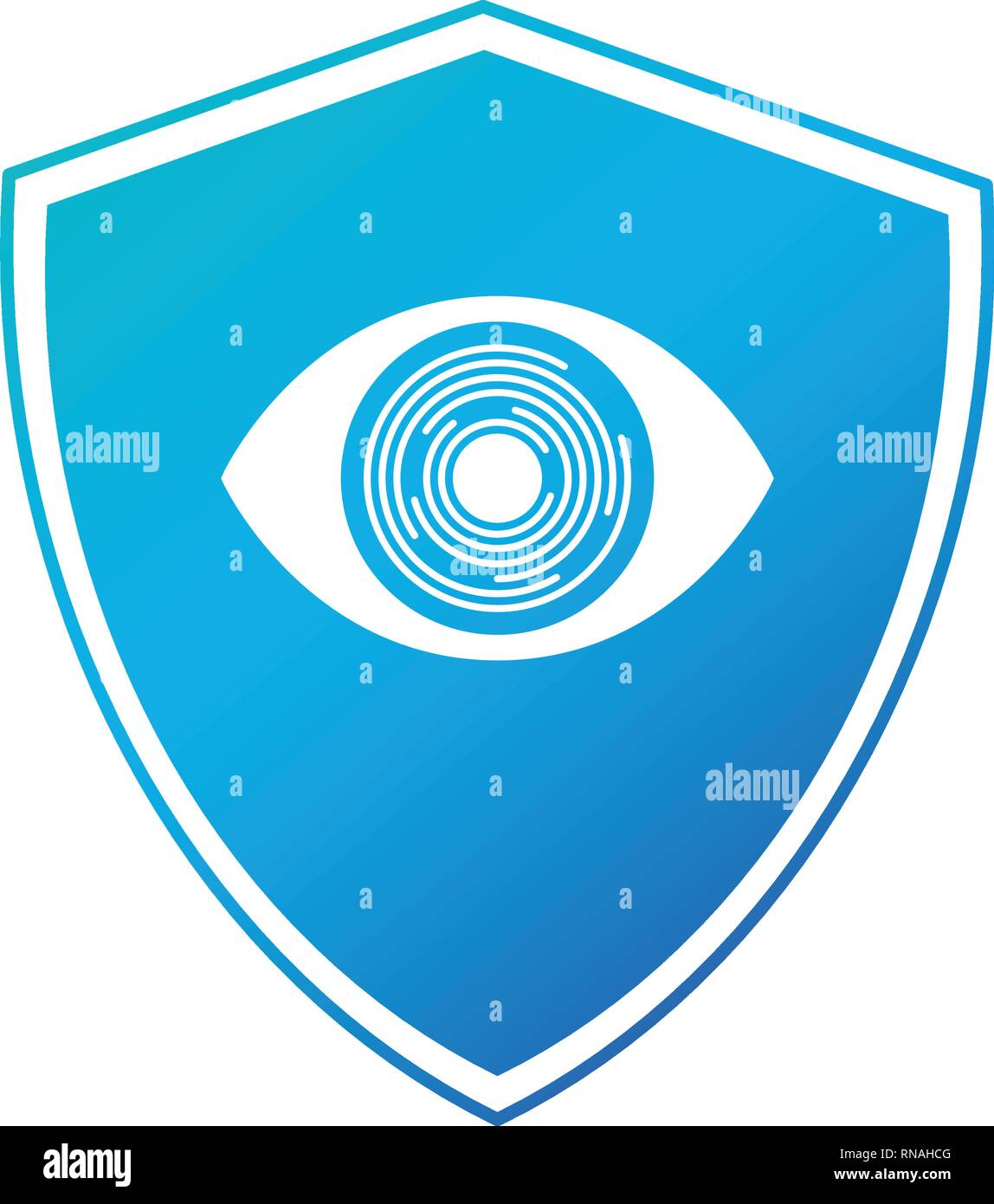 Shield with eye, safe protection. Vector illustration isolated on white ...