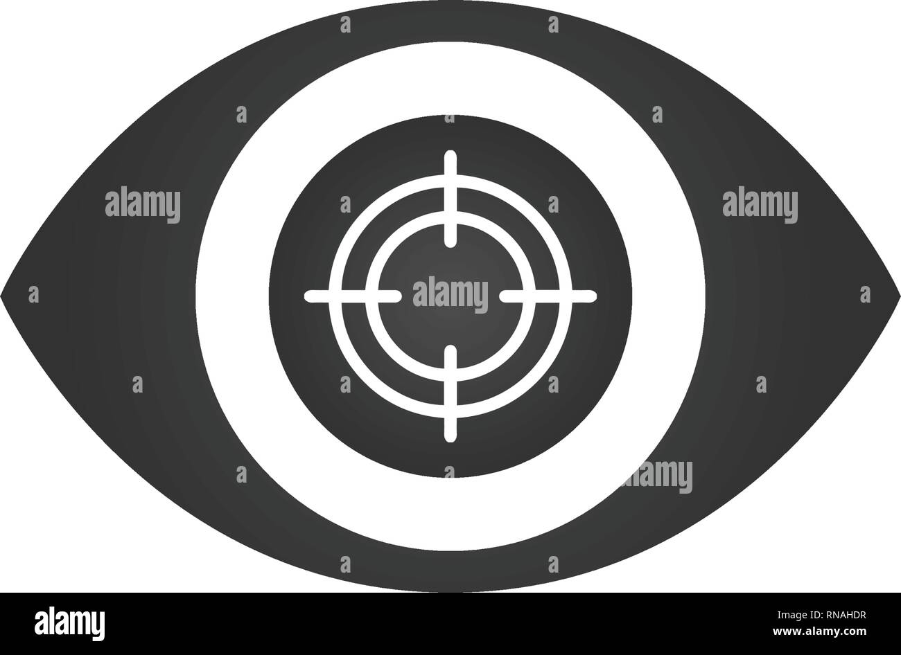 Eye Focus Flat Icon with aim, Vector illustration isolated on white ... Eye Focus Flat Icon with aim, Vector illustration isolated on white ...