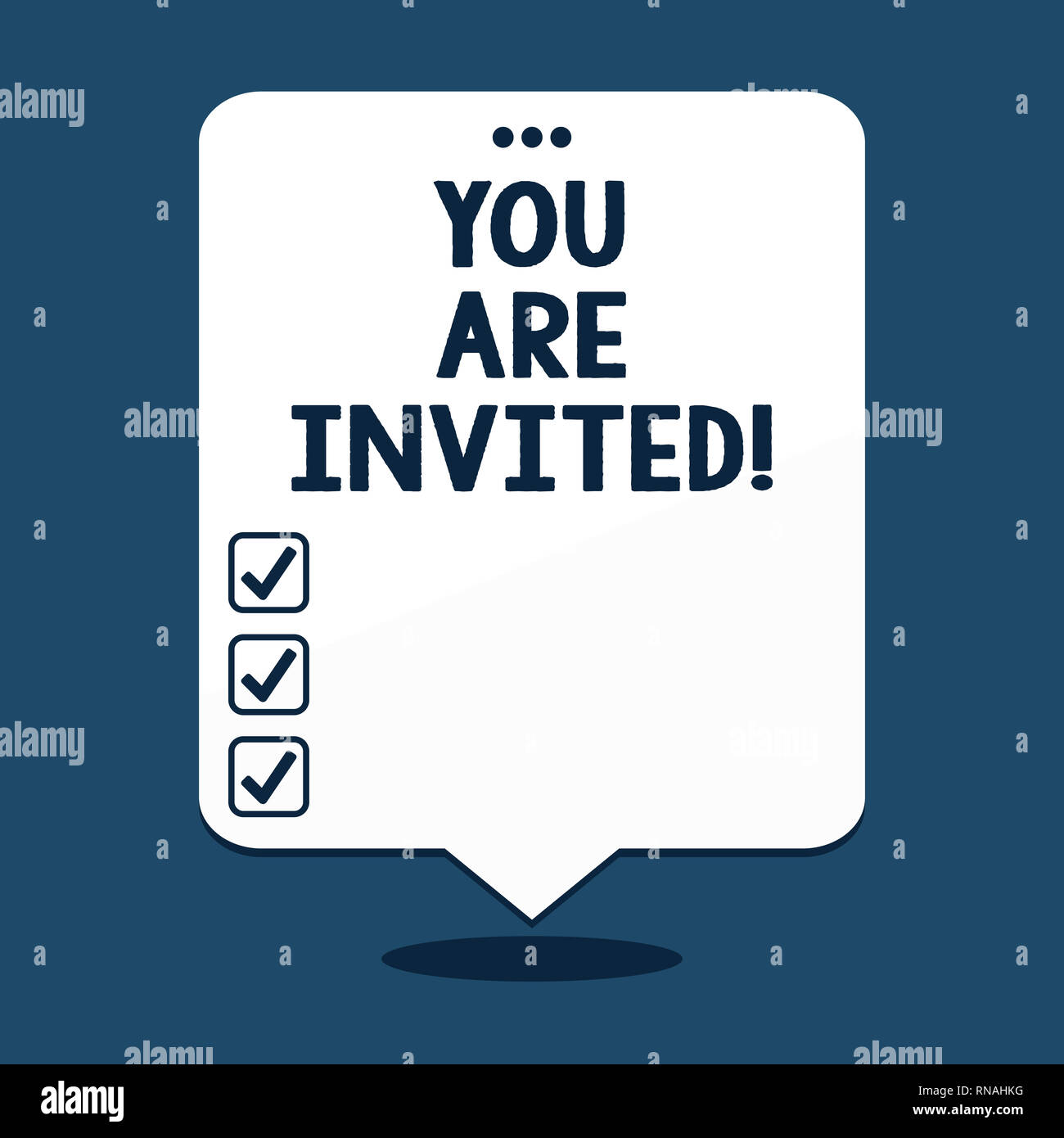 Text sign showing You Are Invited. Conceptual photo Receiving and ...
