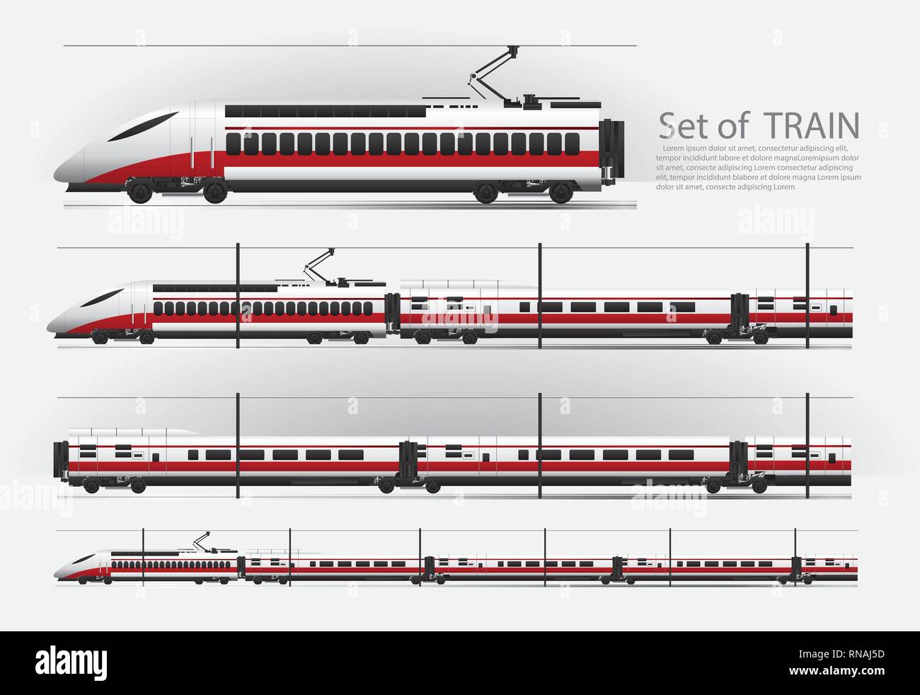 High speed train on a rail road Vector illustration Stock Vector Image ...
