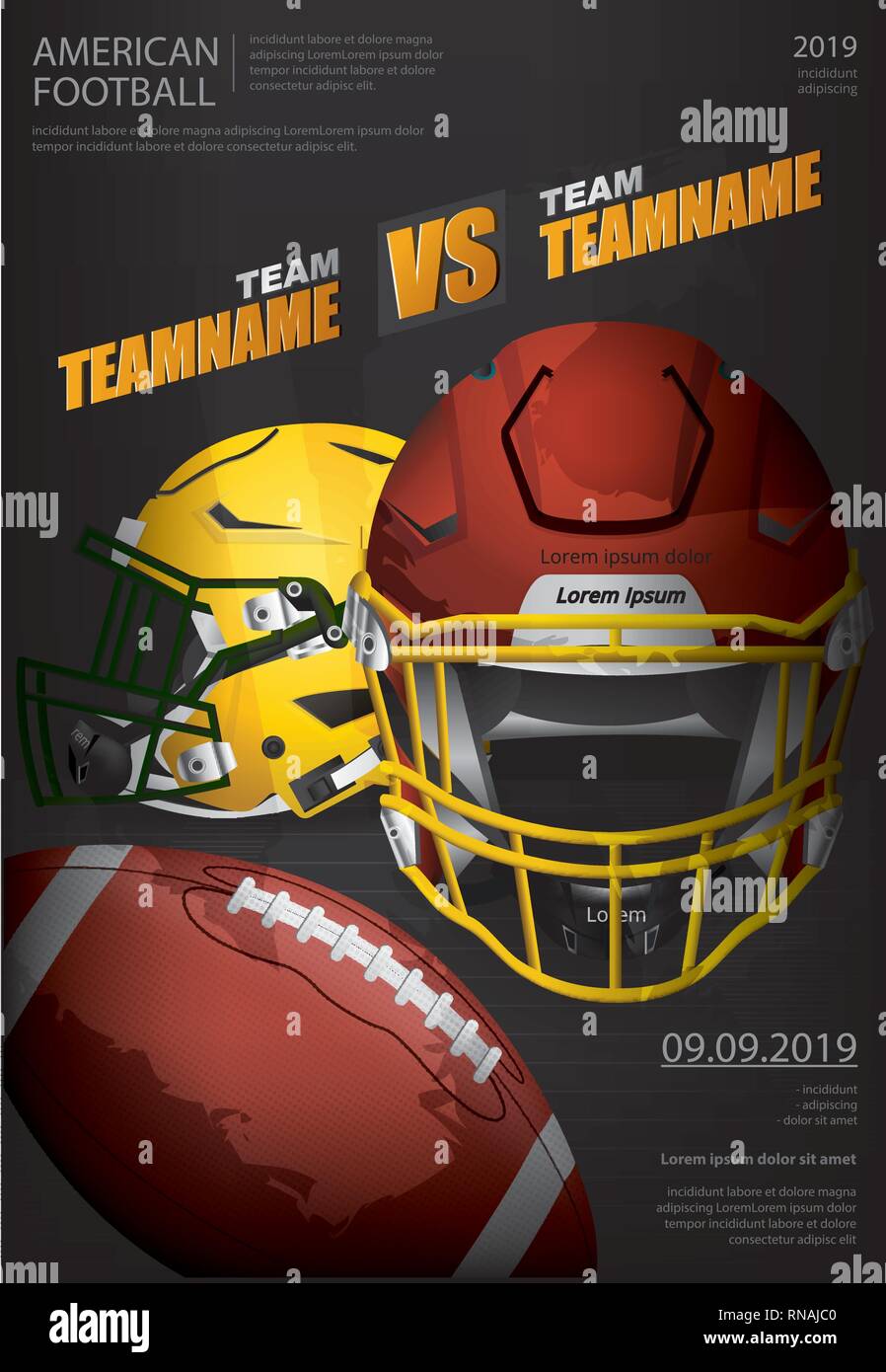 American football Poster Vector Illustration Stock Vector Image & Art ...