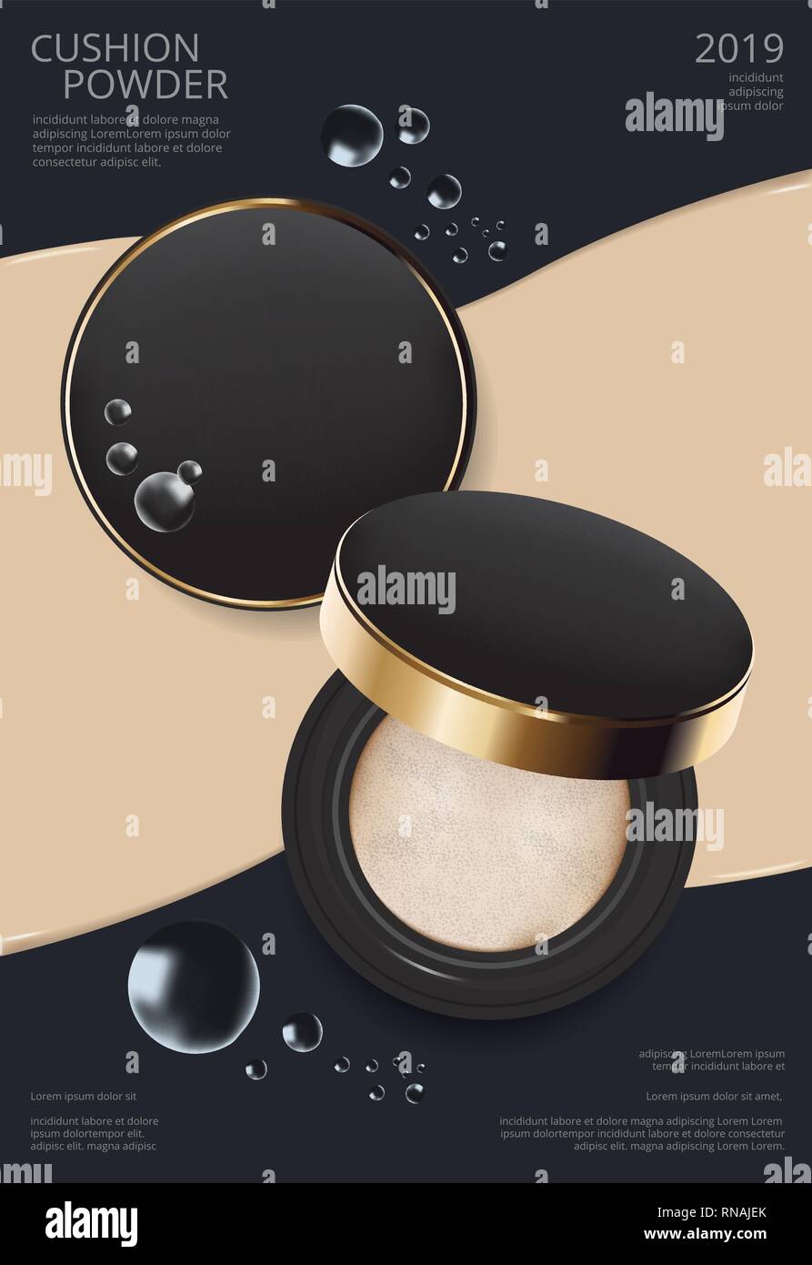Makeup Powder Cushion Poster Template Vector Illustration Stock Vector ...