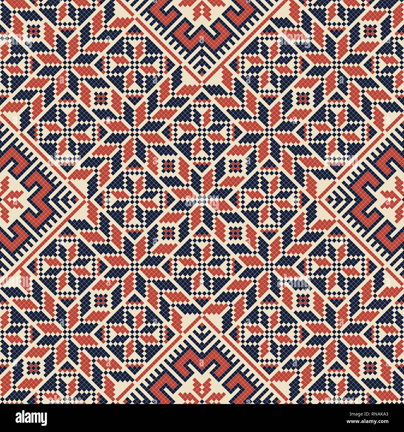 Seamless pattern design with traditional Palestinian embroidery motif ...