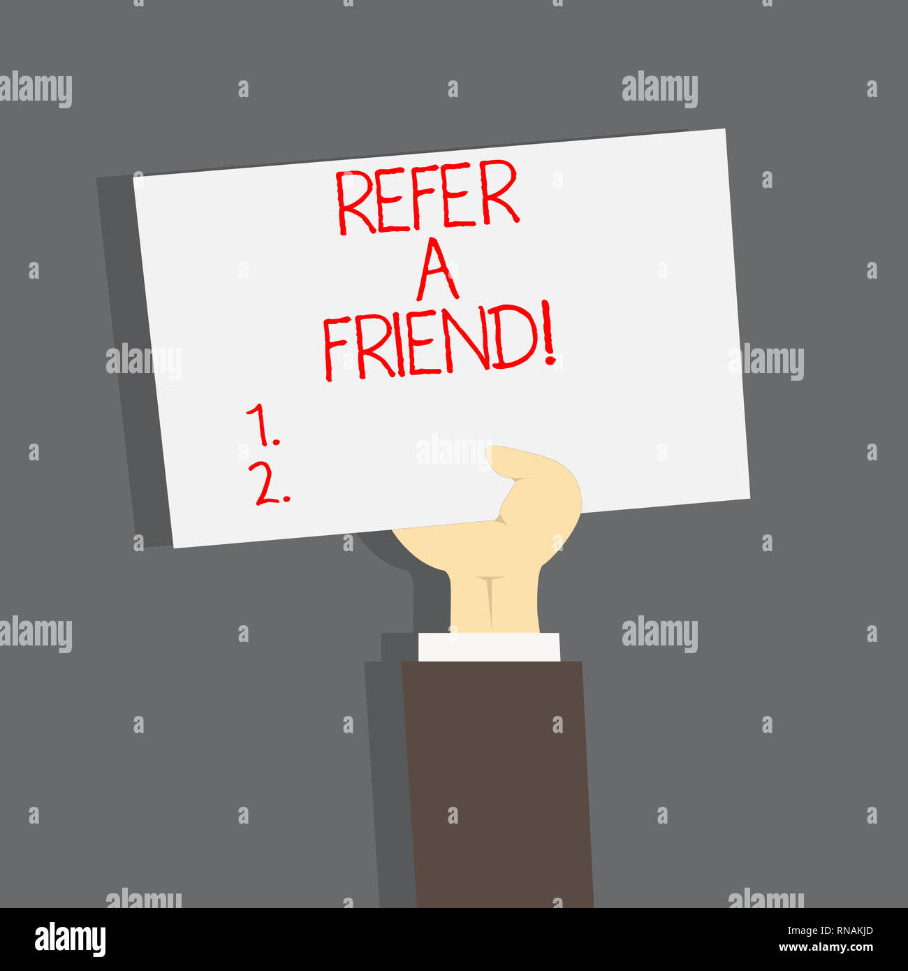 Conceptual hand writing showing Refer A Friend. Business photo text ...