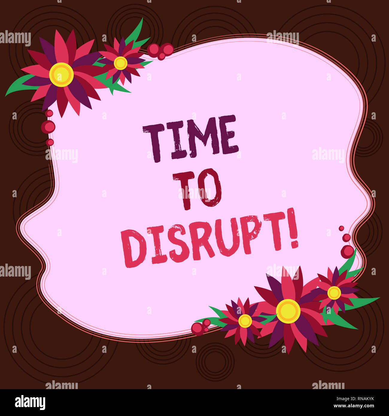 Writing note showing Time To Disrupt. Business photo showcasing Moment ...