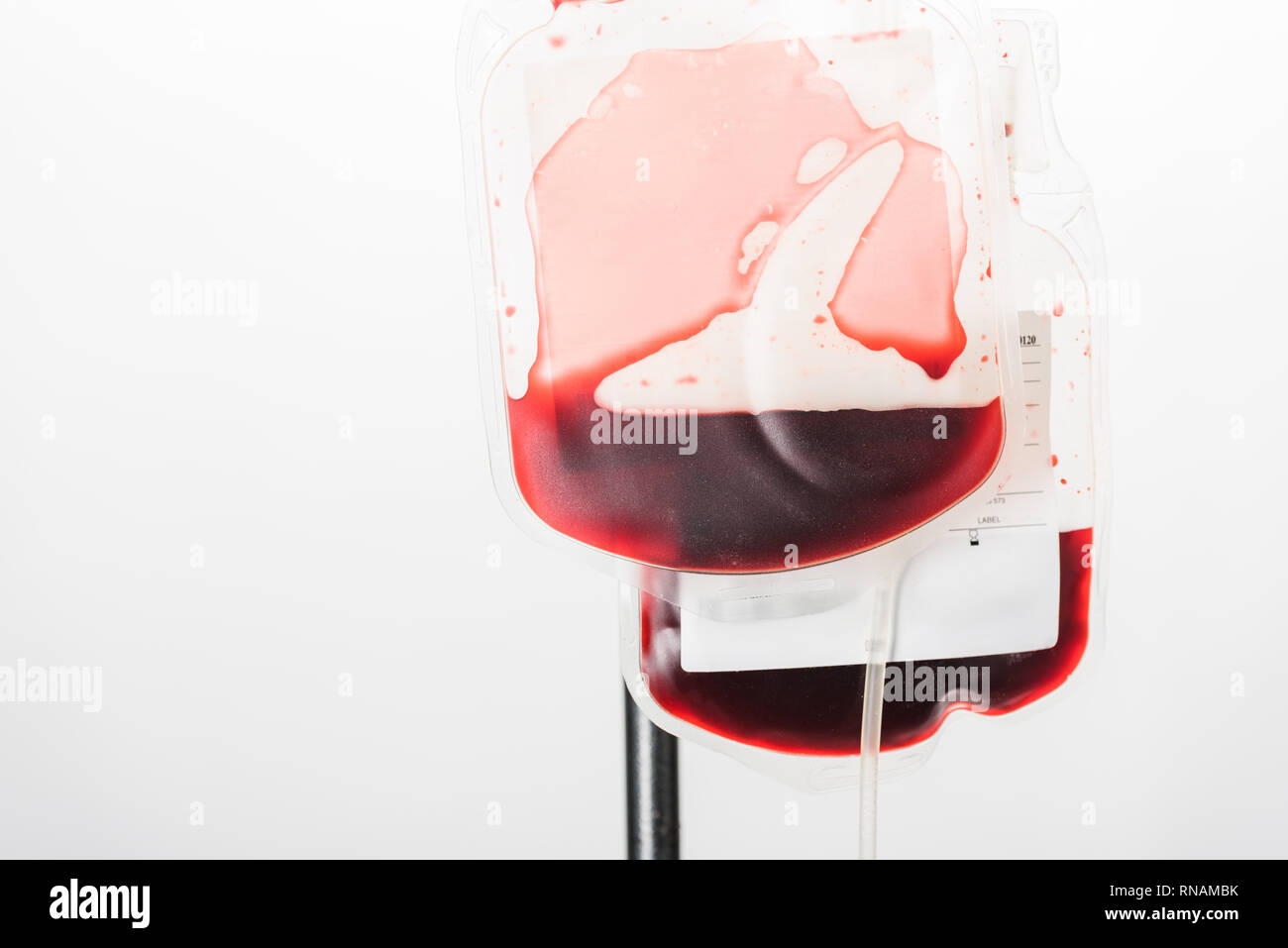 Drips with blood isolated on grey, blood donation concept Stock Photo ...