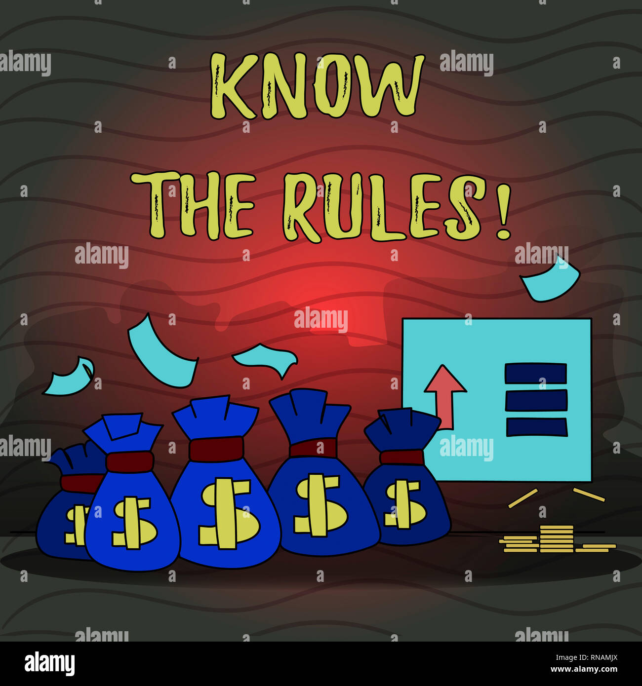 Text sign showing Know The Rules. Conceptual photo Learn the accepted ...