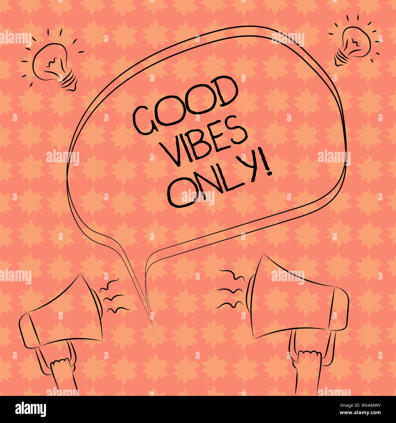Writing note showing Good Vibes Only. Business photo showcasing Just ...