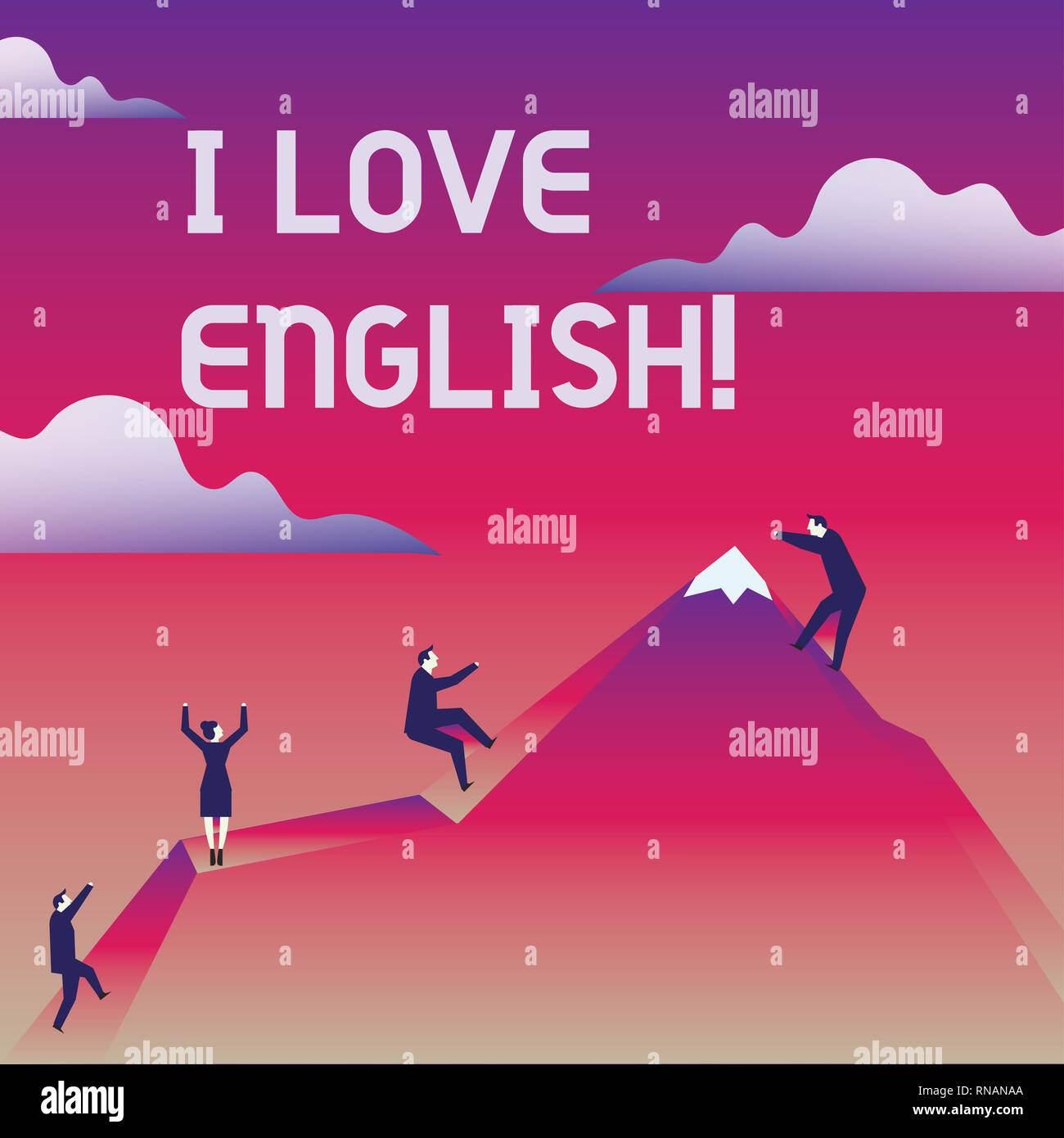 Writing note showing I Love English. Business photo showcasing To have ...