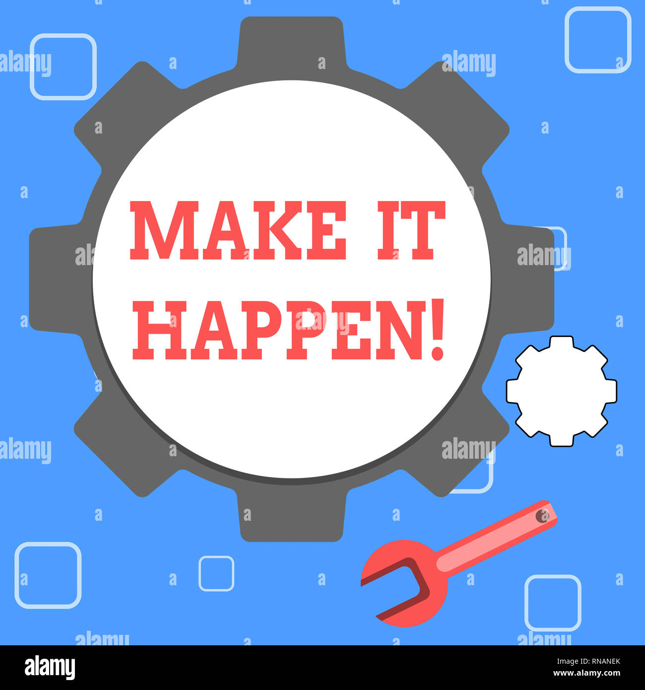 Handwriting text Make It Happen. Concept meaning Do things so your ...