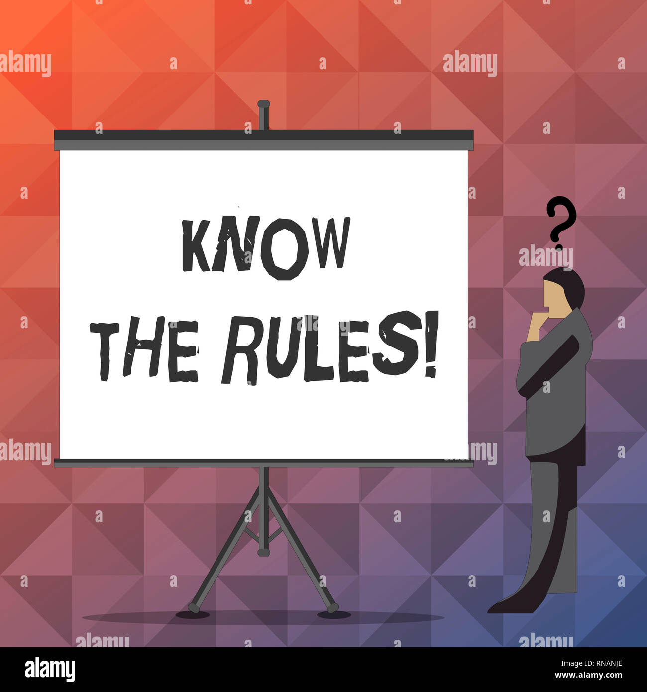 Handwriting text Know The Rules. Concept meaning Learn the accepted ...