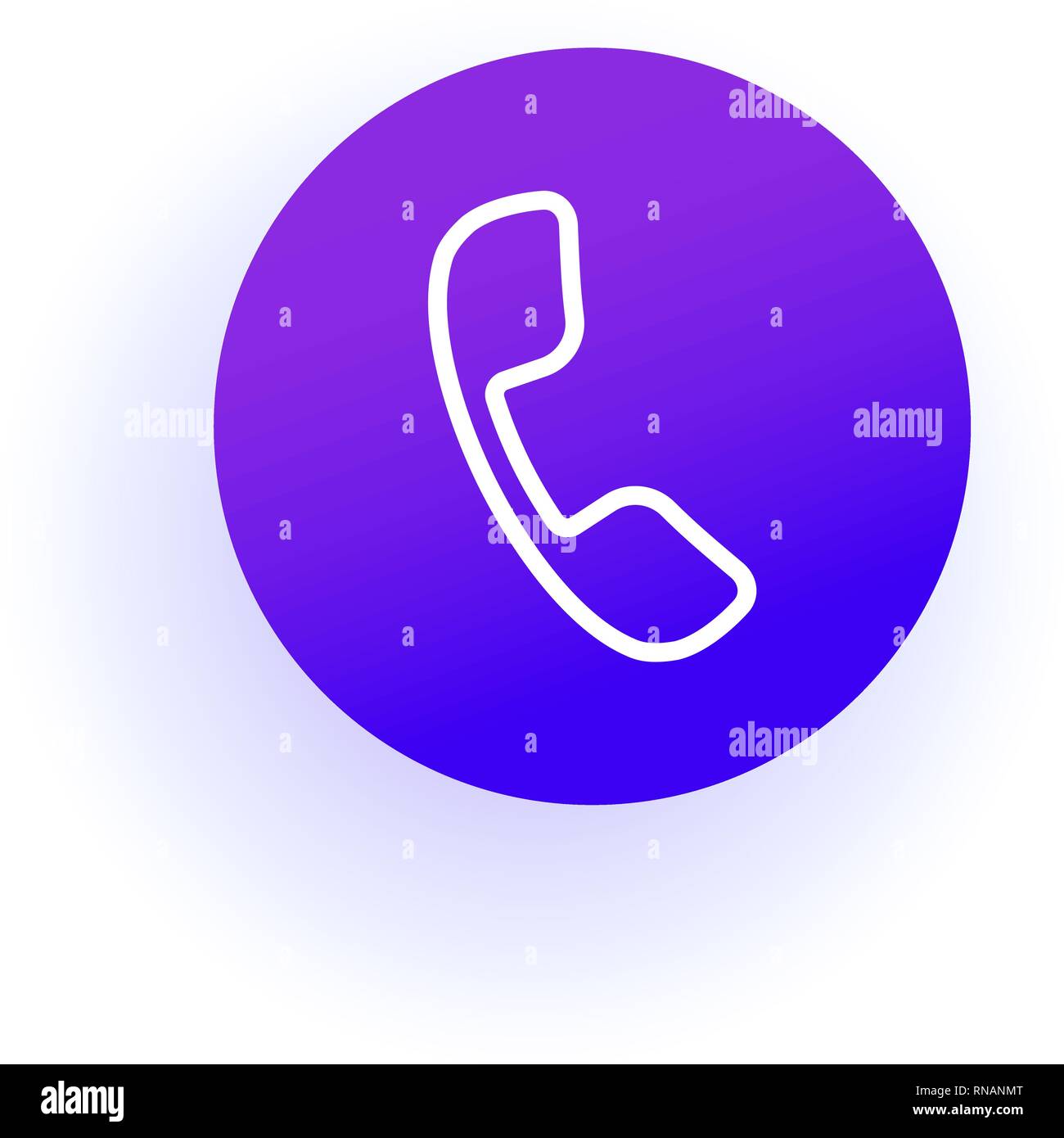 Phone icon. Handset in a circle. Purple gradient Stock Vector Image ...