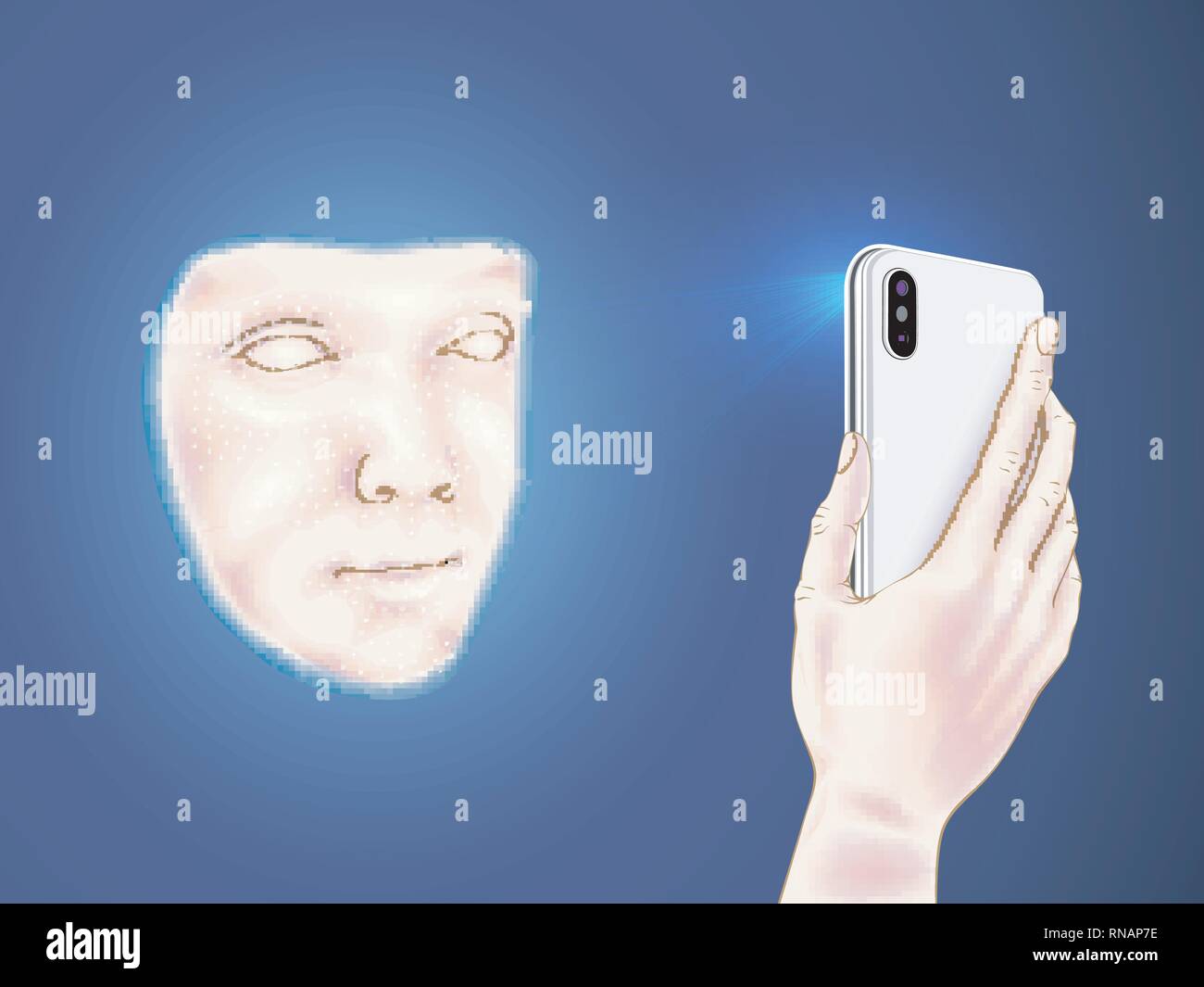 The person scans a face Stock Vector Image & Art - Alamy