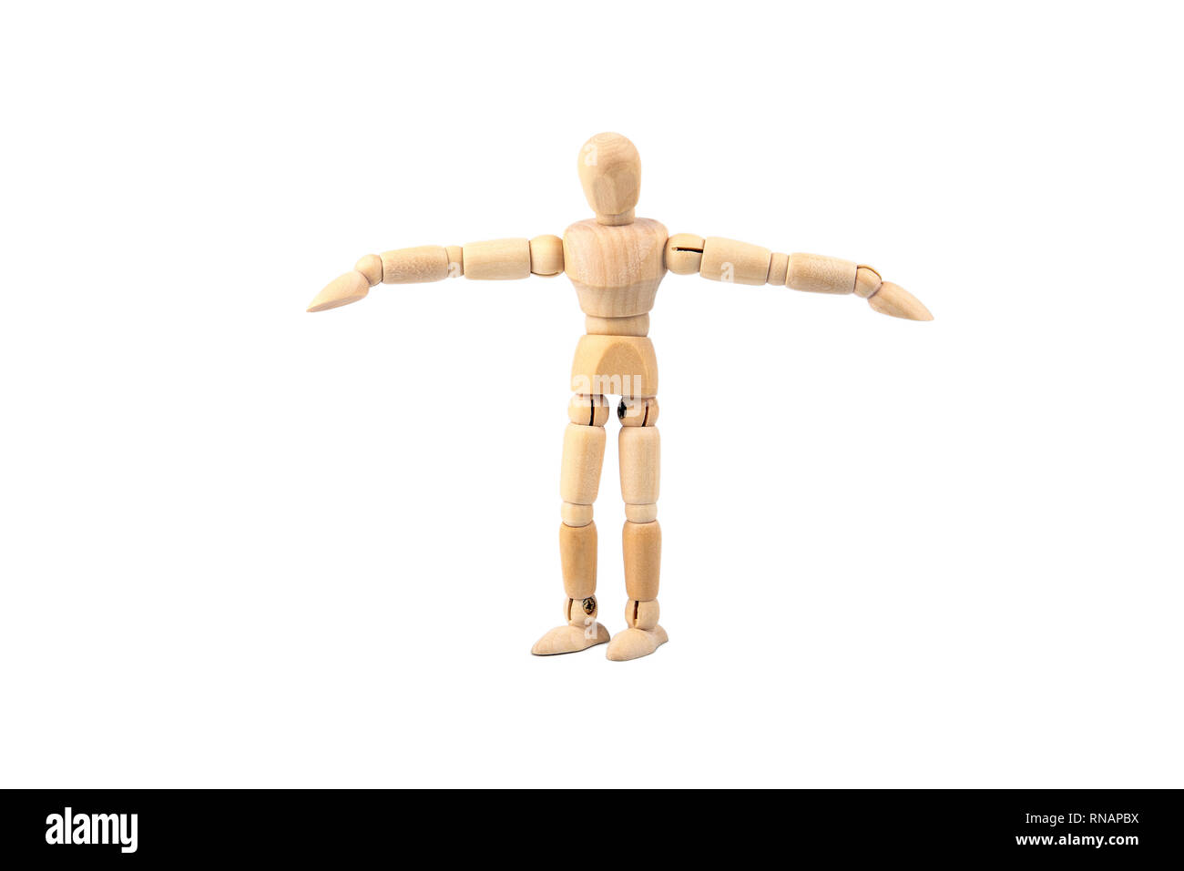 wooden human model on a white background Stock Photo - Alamy