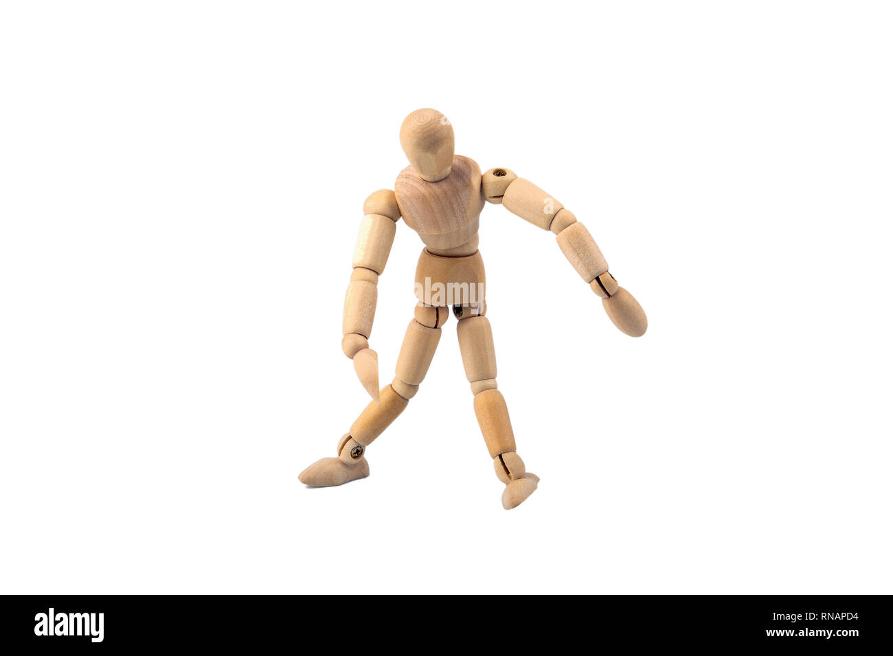 wooden human model on a white background Stock Photo - Alamy