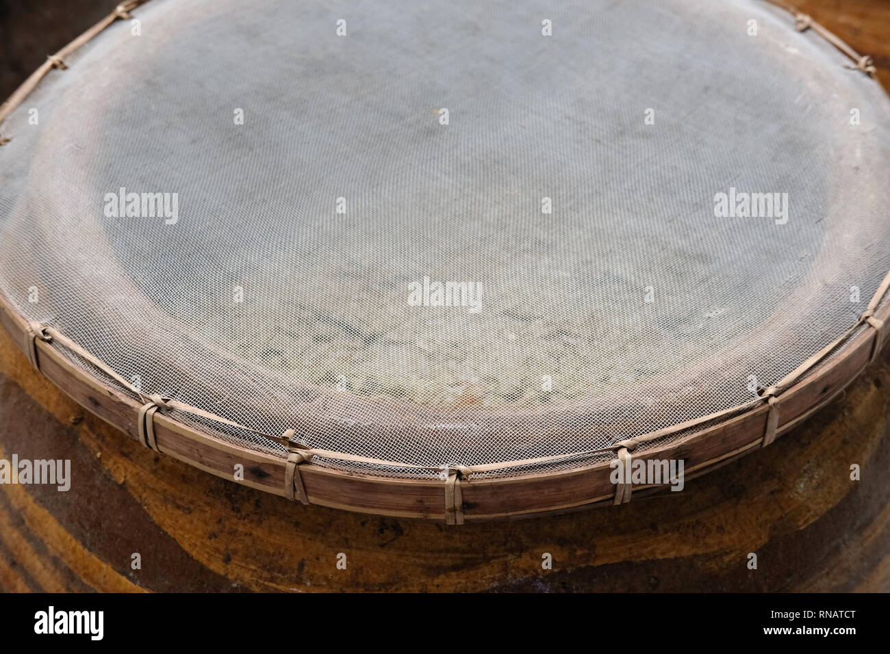 salted soybean paste fermented in jar. soy production Stock Photo - Alamy