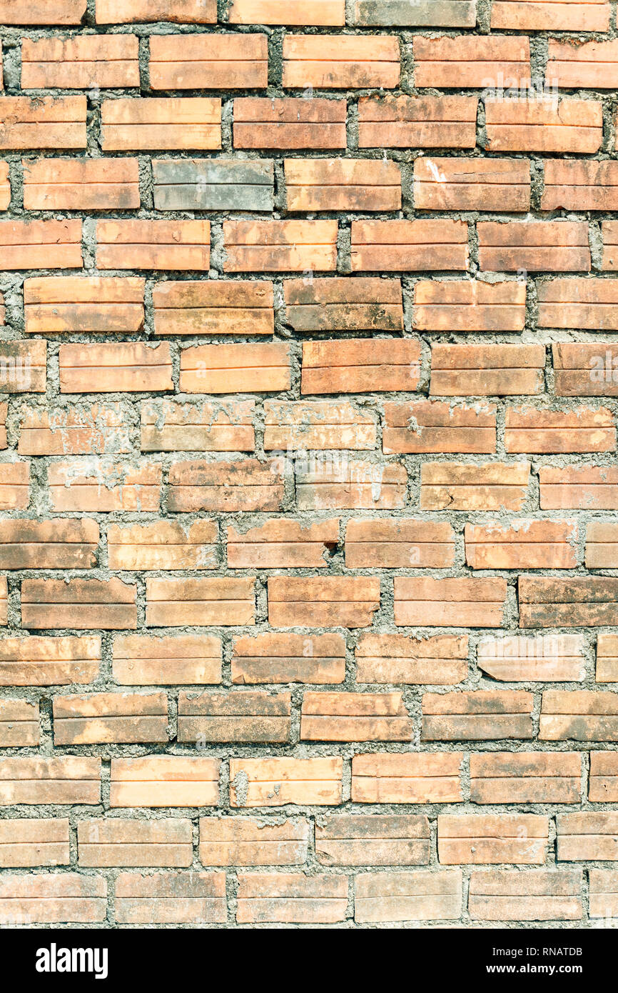 Background of old vintage dirty brick wall with peeling plaster ...