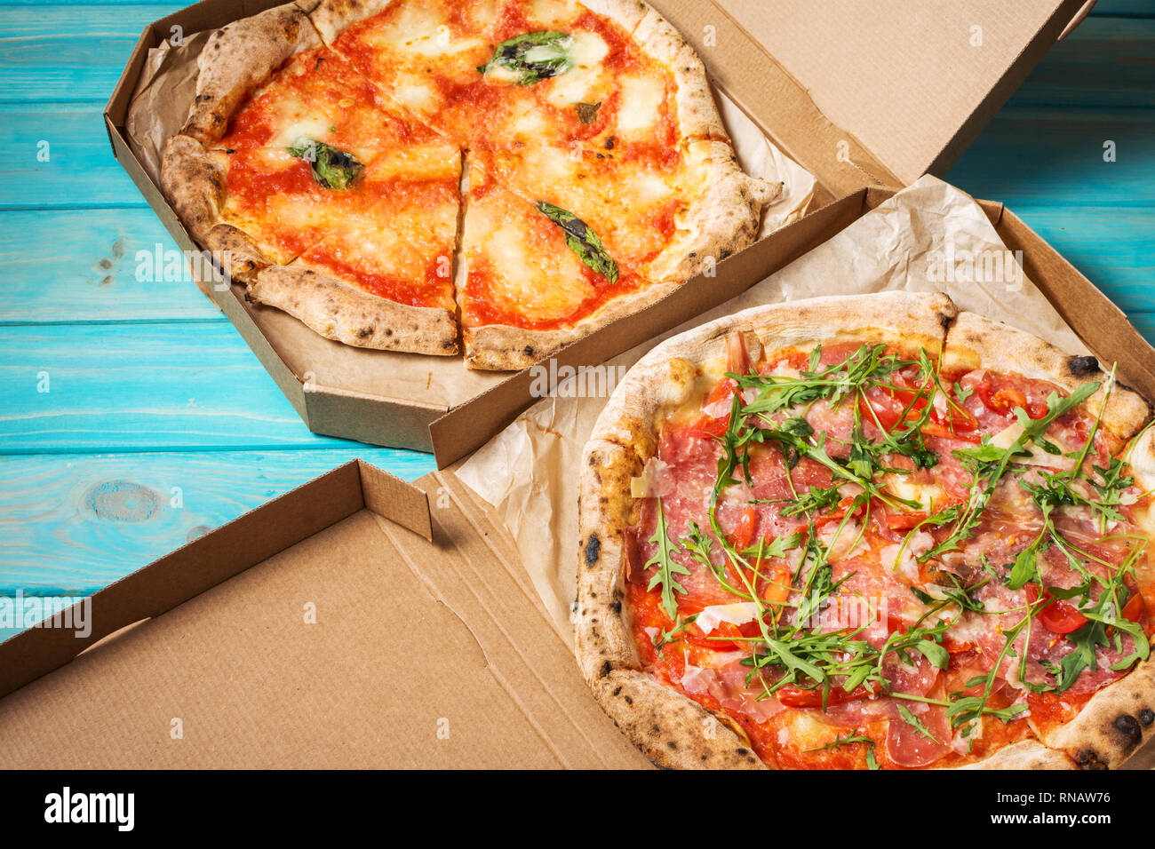 Pizza delicious boxes hi-res stock photography and images - Alamy