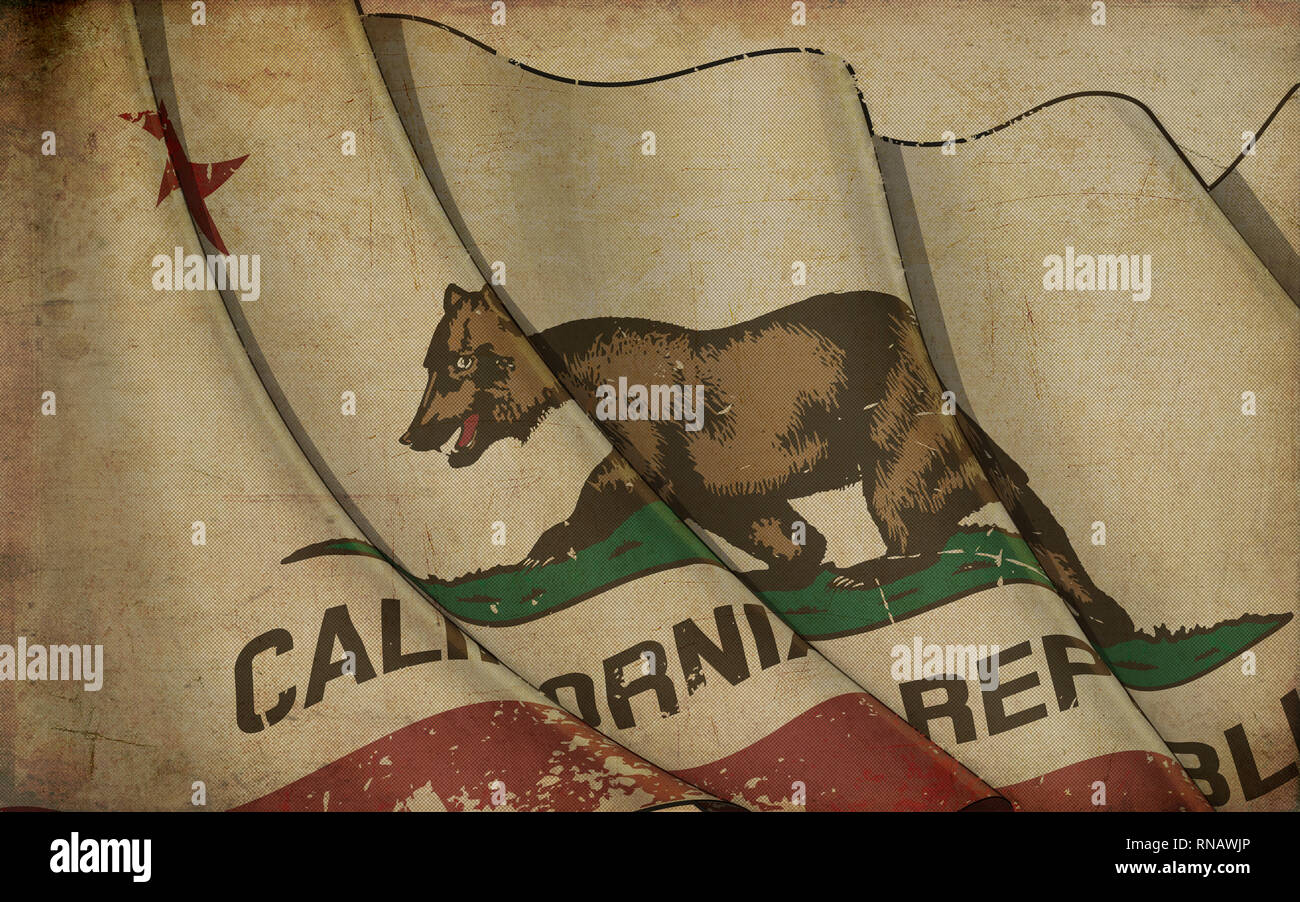 Background illustration of an old paper with a print of a waving Flag ...