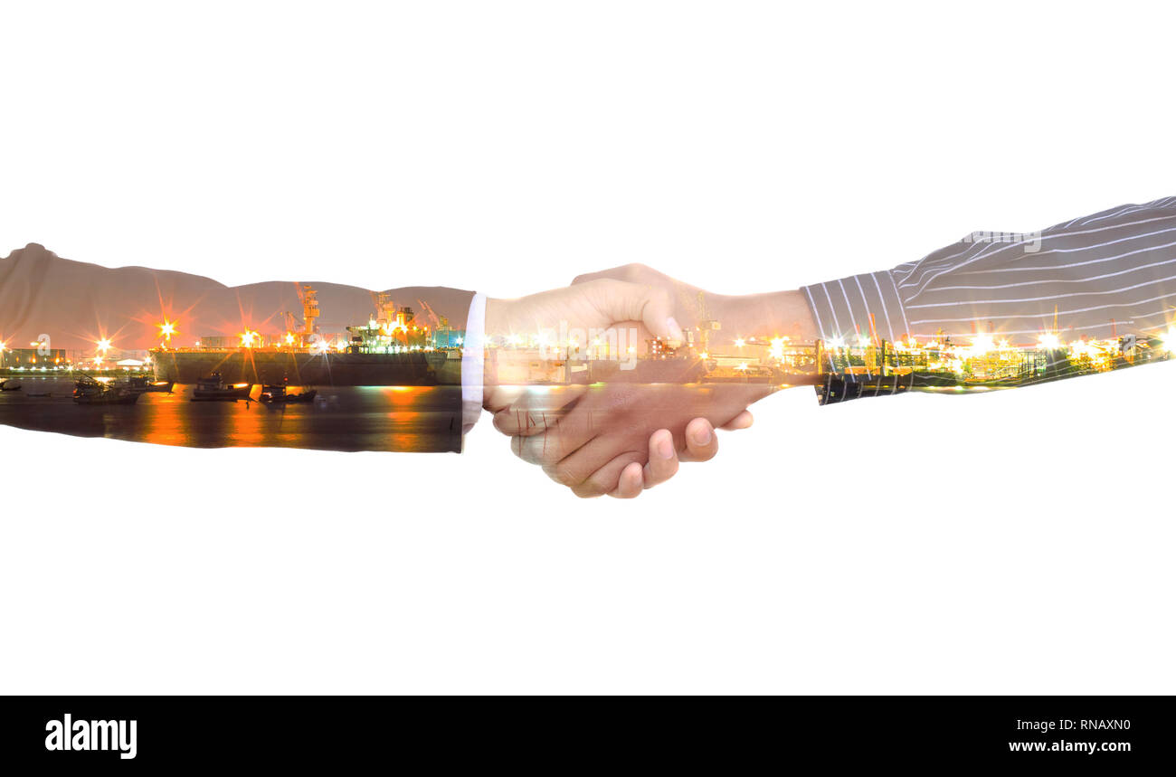 Handshake two business partners. Isolated on white background Stock ...