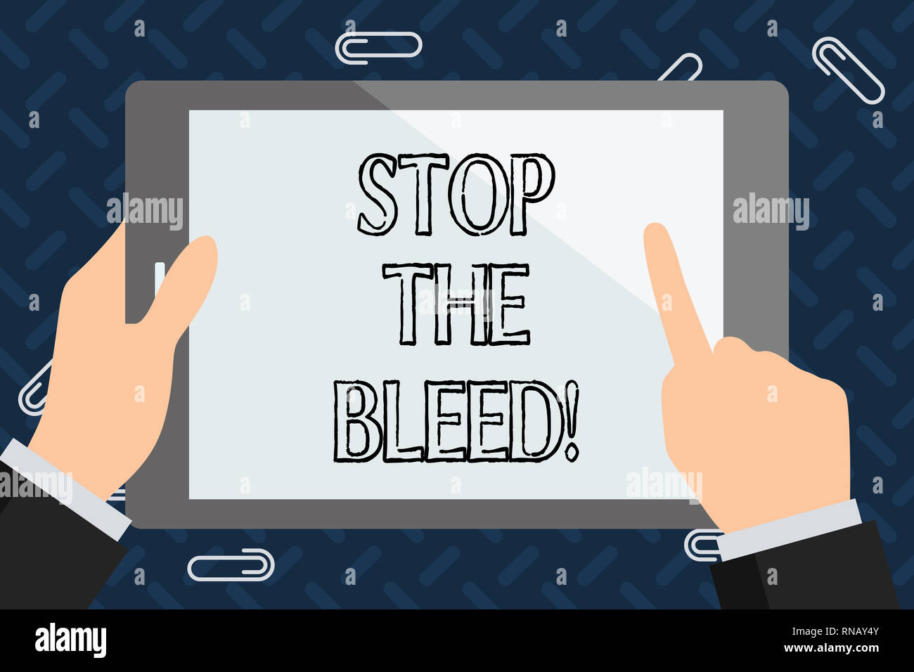Text sign showing Stop The Bleed. Conceptual photo Medical treatment ...