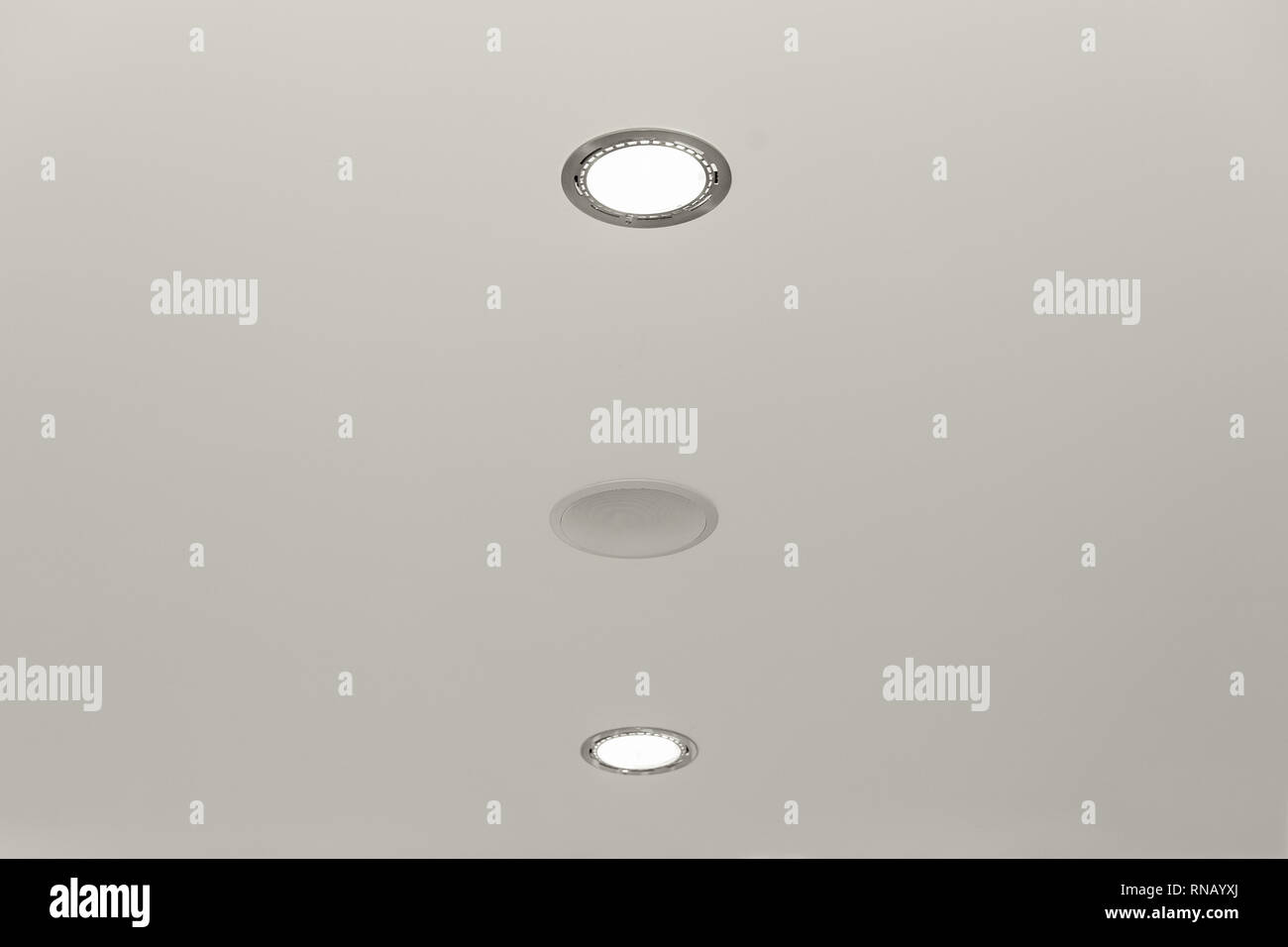 office ceiling. fluorescent lamp on the modern ceiling Stock Photo - Alamy