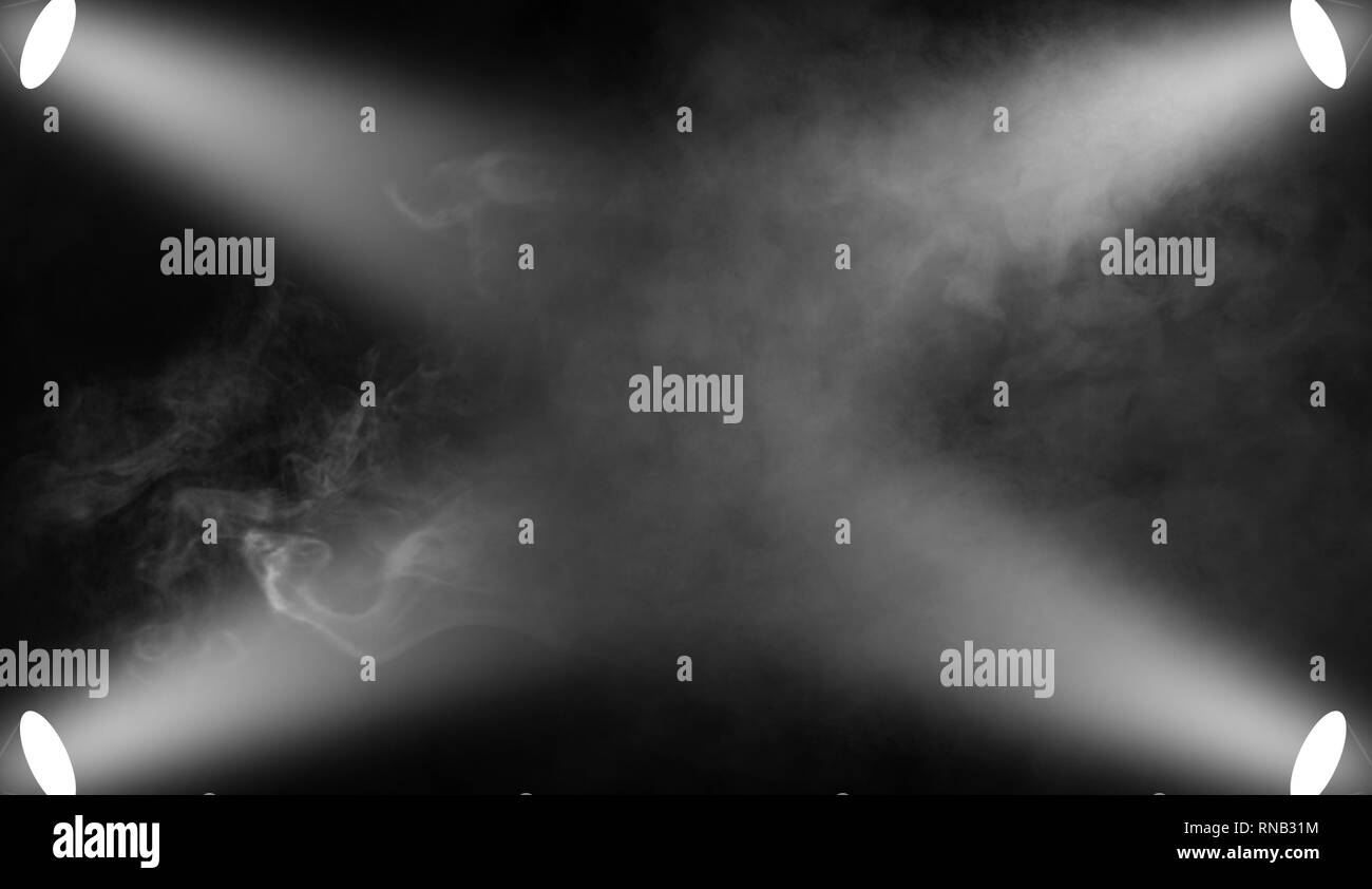 Projector spotlight on the floor . Beautfiul white performance stage ...