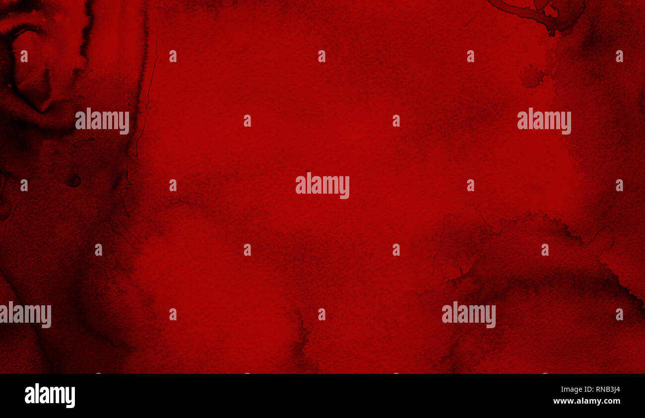 Abstract red watercolor stain painting background . Vintage old paper ...