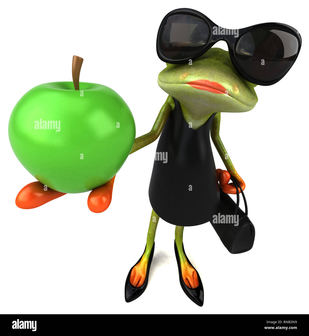 Fun frog - 3D Illustration Stock Photo - Alamy