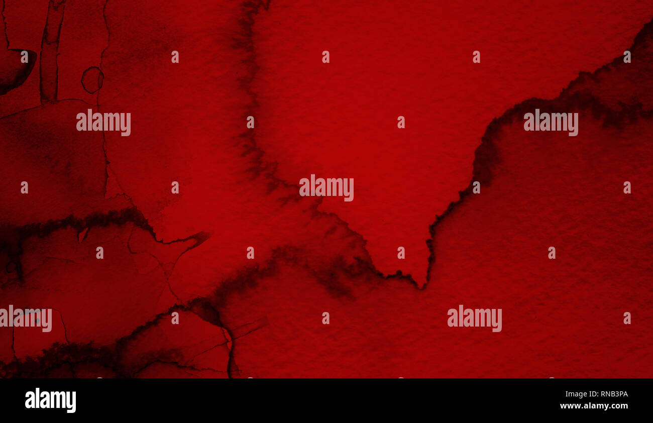 Abstract red watercolor stain painting background . Vintage old paper ...