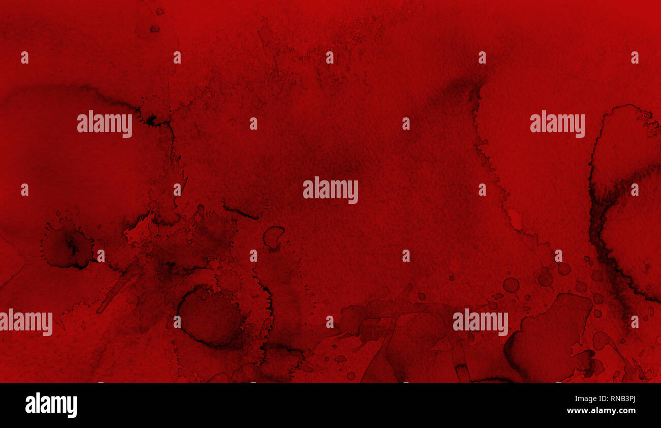 Abstract red watercolor stain painting background . Vintage old paper ...