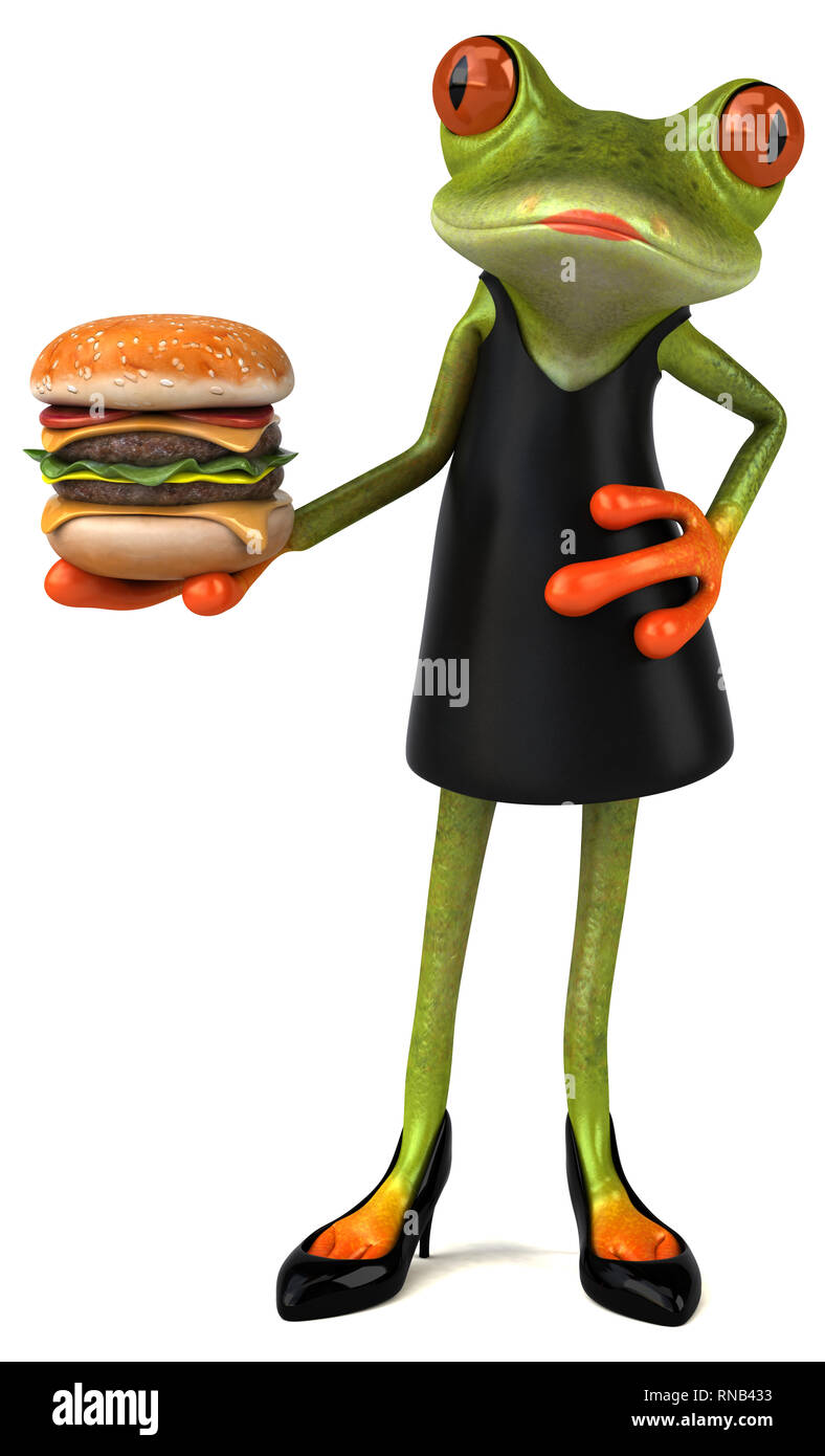 Fun frog - 3D Illustration Stock Photo - Alamy