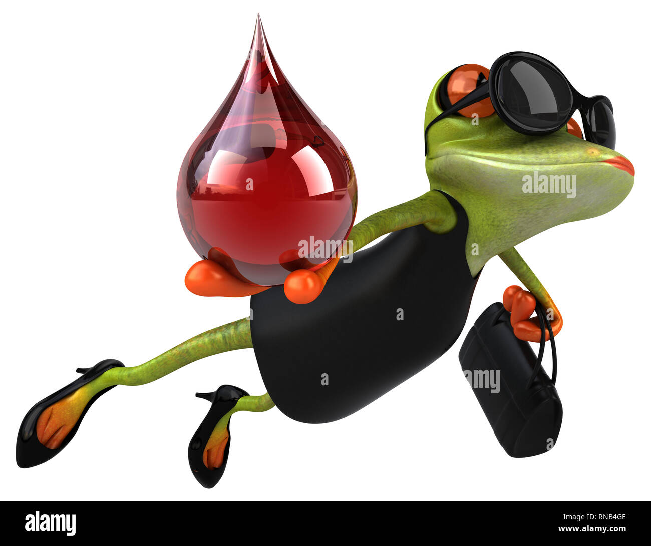 Fun frog - 3D Illustration Stock Photo - Alamy