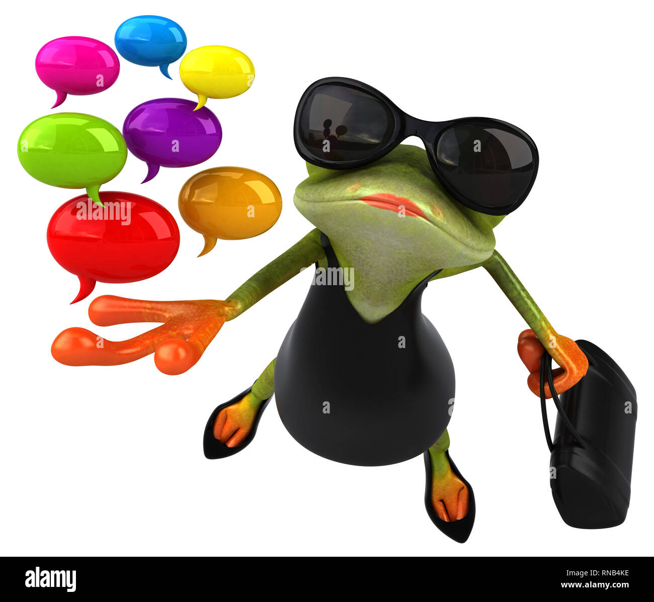 Fun frog - 3D Illustration Stock Photo - Alamy
