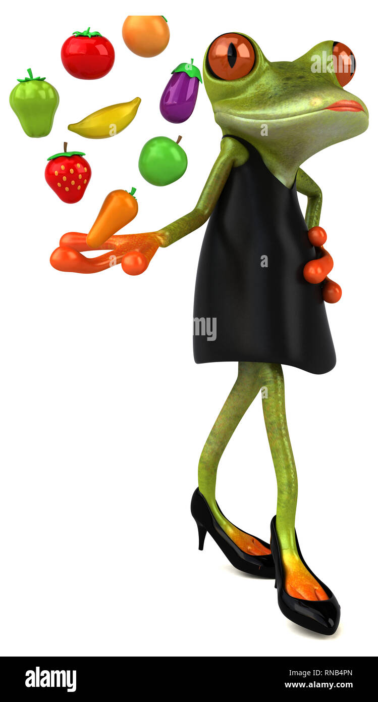 Fun frog - 3D Illustration Stock Photo - Alamy