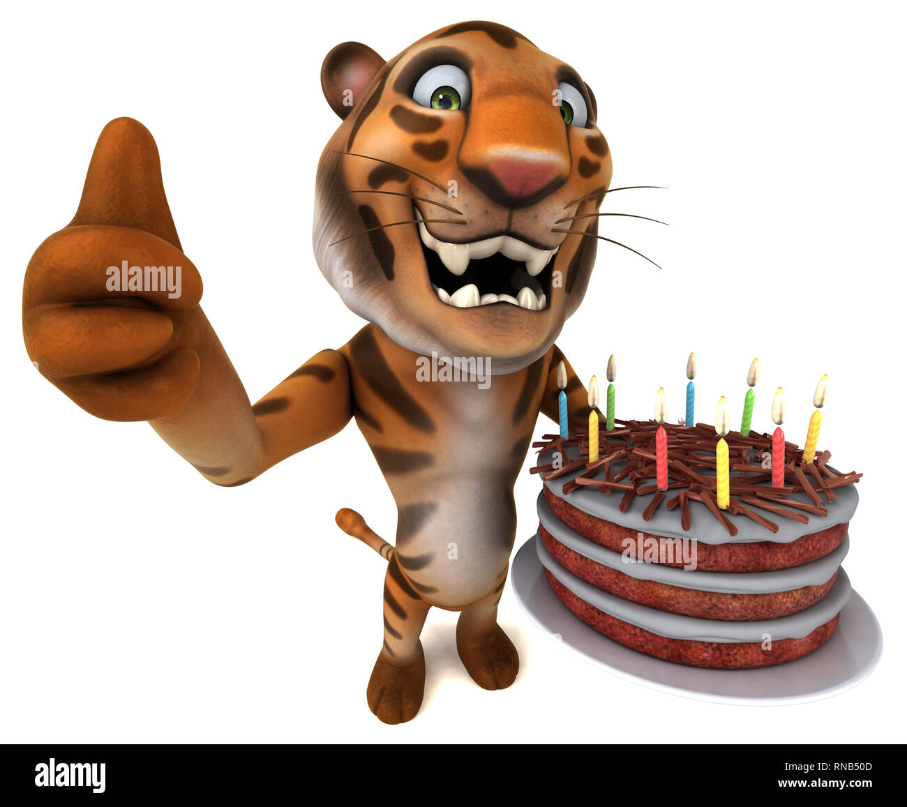 Fun tiger - 3D Illustration Stock Photo - Alamy