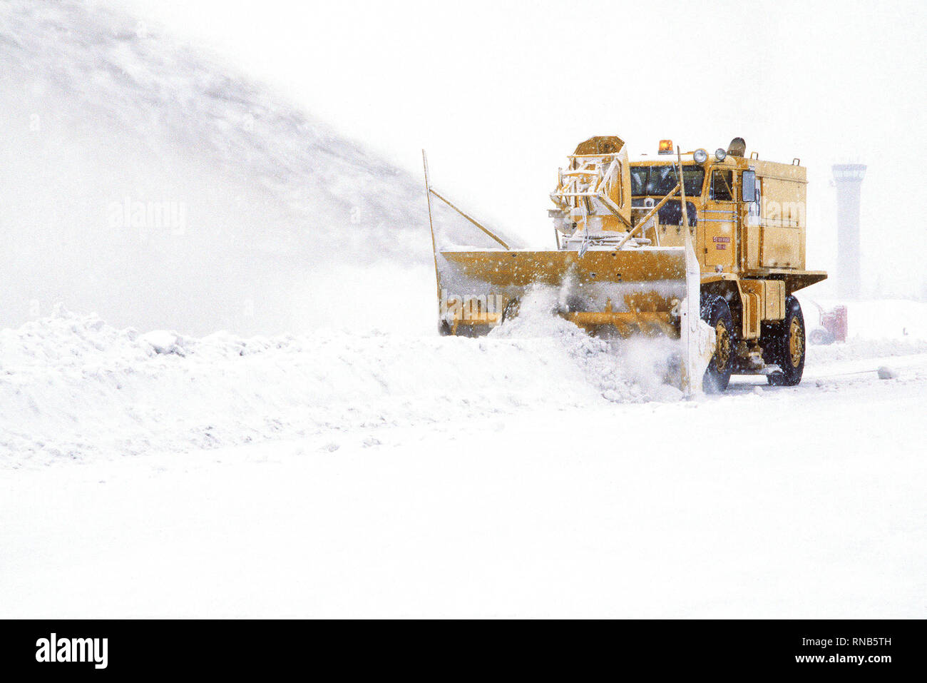 A left front view of a large snow blowing truck from the 21st Civil ...