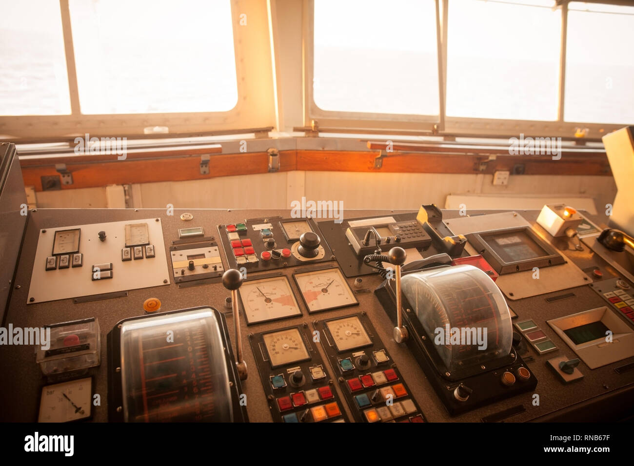 Color image of the control panel of a ship Stock Photo - Alamy
